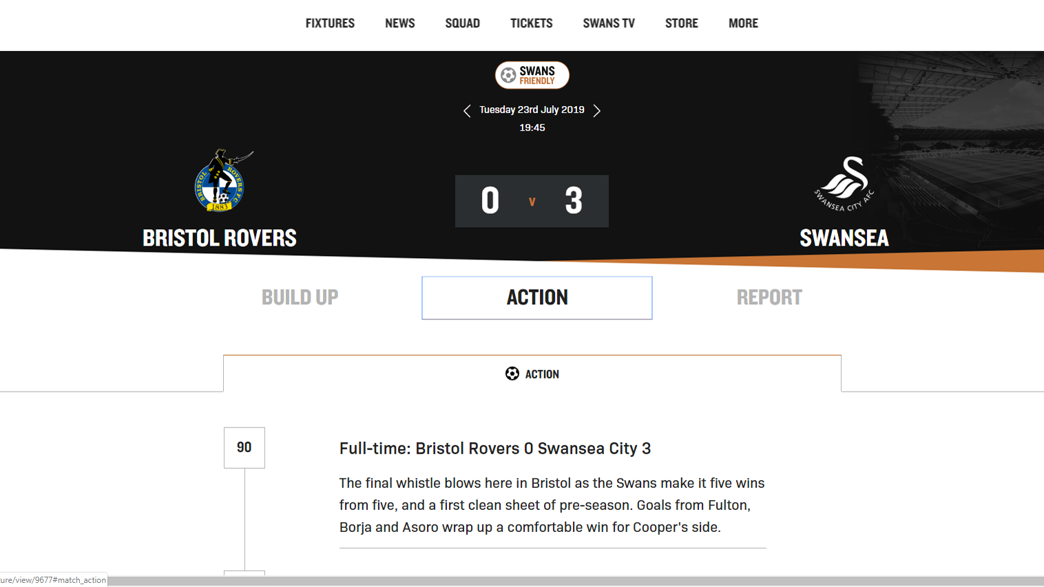Match Centre | Swansea